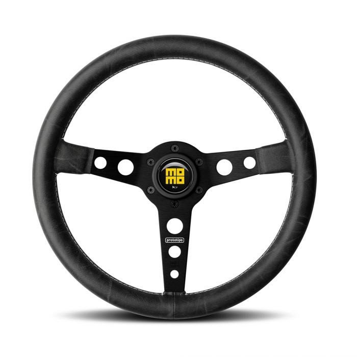 MOMO Prototipo Heritage Black Spoke Steering Wheel for Defender ...