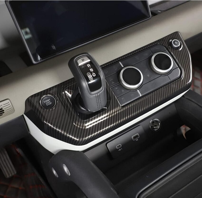 Dry Carbon Fiber Center Console Cover (Sticker) for 2020+ Defender 90 ...